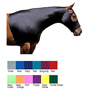 Sleazy Sleepwear for Horses Med Solid Zipper Stretch Hood - Teal