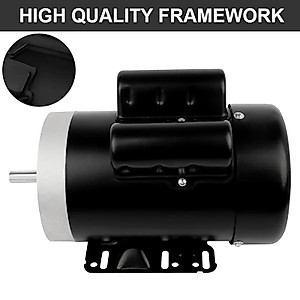1.5HP Electric Motor General Purpose Motor Single Phase Motor 3450RPM 56C TEFC 115/230V Reversible 5/8" Shaft Diameter