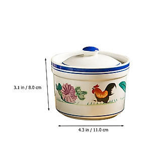 Hemoton Rice Cooker Small 1pc Ceramic Cock Tureen Ceramics Food Container Clay Baking Pots