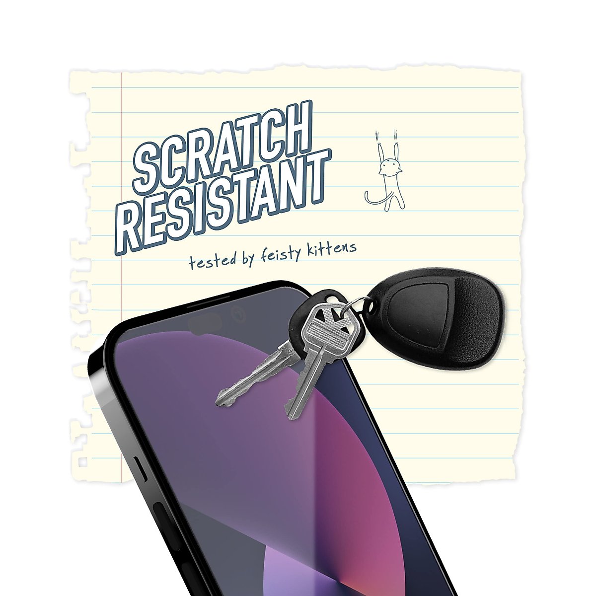 Smartish 2-Pack Tempered Glass Screen Protector for iPhone 14 Pro - Tuff Sheet - Easy Install Frame [Scratch Resistant] Case-Friendly - Dynamic Island Compatible - Clear 2-Pack
