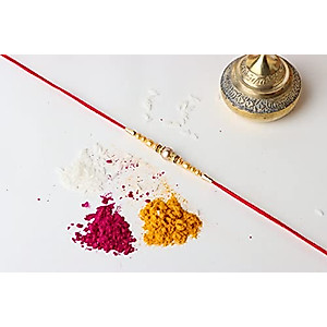 CHERKRAFT Pearl Rakhi for Brother Simple Rakhi for Small Bro Bhai Thread Bracelet Raksha Bandhan