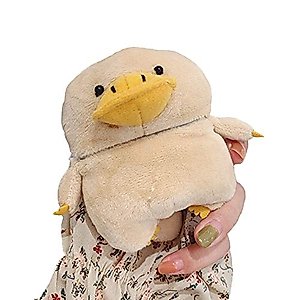 Yatchen Plush Case Compatible with AirPods Pro, Creative Cute 3D Cartoon Fur Duck Design Funny for AirPods Pro Cover Case with Keychain Protective Case for AirPods Pro Duck