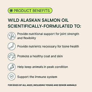 Wuffes Wild Alaskan Salmon Oil for Dogs - Natural EPA & DHA Fatty Acids and Omega 3 for Canines, Healthy Skin and Coat, Joint Support, Reduced Allergic Response - 100% Pure Fish Oil for Pets - 16 Oz