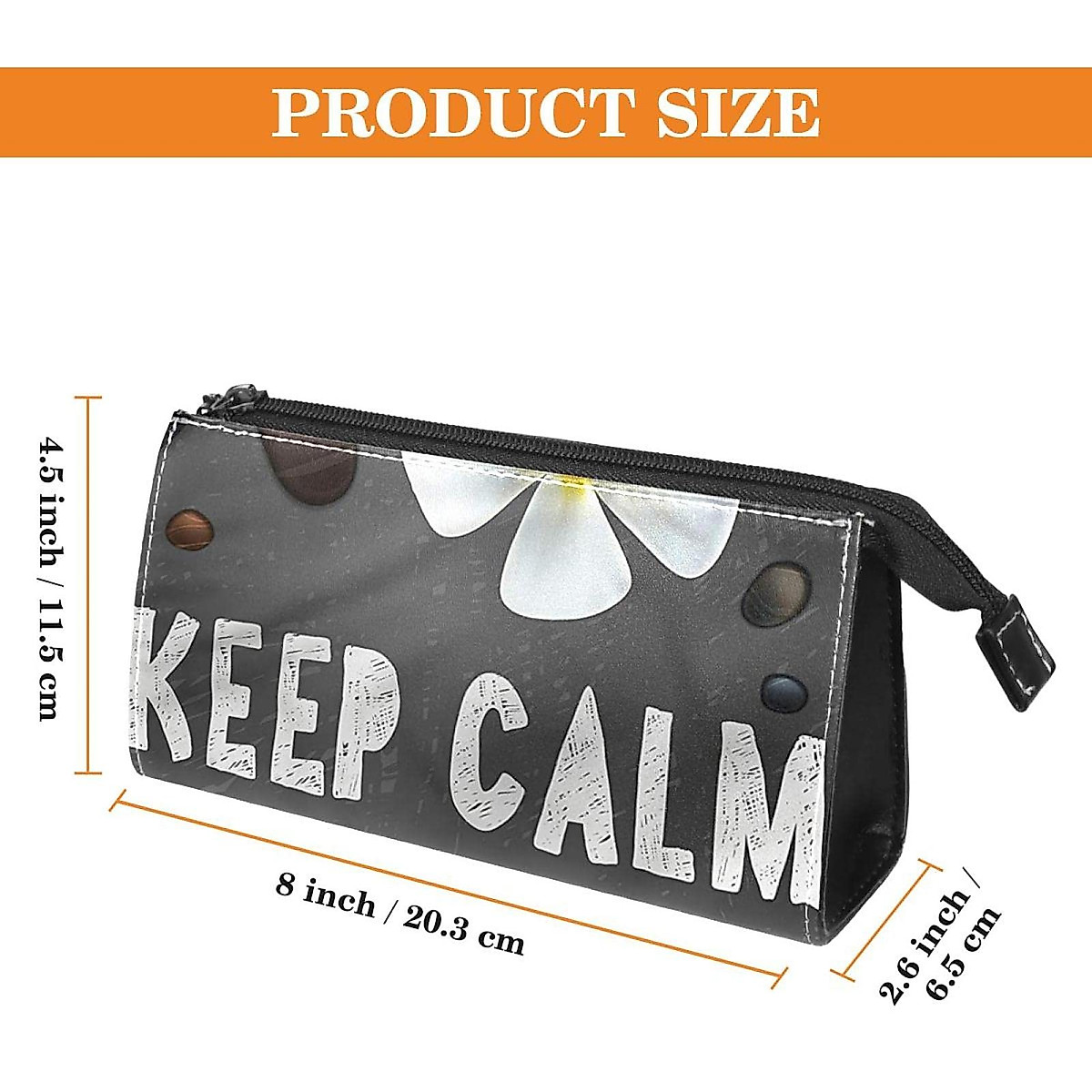 TBOUOBT Cosmetic Travel Bags, Makeup Case, Makeup Bag for Toiletries, Keep Calm Hawaiian Flower Stone Zen