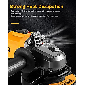 DEKOPRO 110V Angle Grinder, 4-1/2" Max. Wheel Dia., 7.5A Grinders Power Tools, 12000RPM No Load Speed, 1 Grinding Wheel, Grinder Tool for Grinding, Sanding, Wire Brushing or Abrasive Cutting-Off