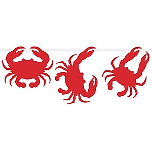 Beistle 2 Piece Crab Decorations Banners For Luau Theme Nautical Beach Décor Under The Sea Party Supplies