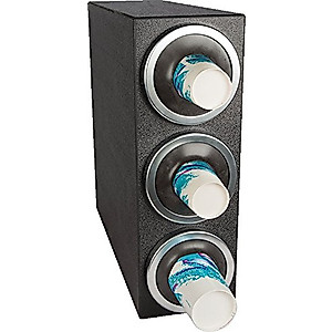 San Jamar Ez-Fit Cup Dispenser Cabinet with 3 Tiers for Restaurants, Dining Halls, and Fast Food, Plastic, 22.375 x 7.75 x 23.75 Inches, Silver