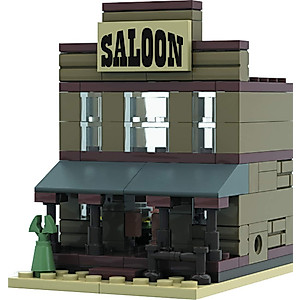 Brick Loot Exclusive Mini City Old Western Saloon - Custom Designed Model - Compatible with Lego and Other Major Brick Brands