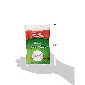 Melitta Percolator Wrap-Around Coffee Filters, White, 40 Count (Pack of 12) 480 Total Filters Count