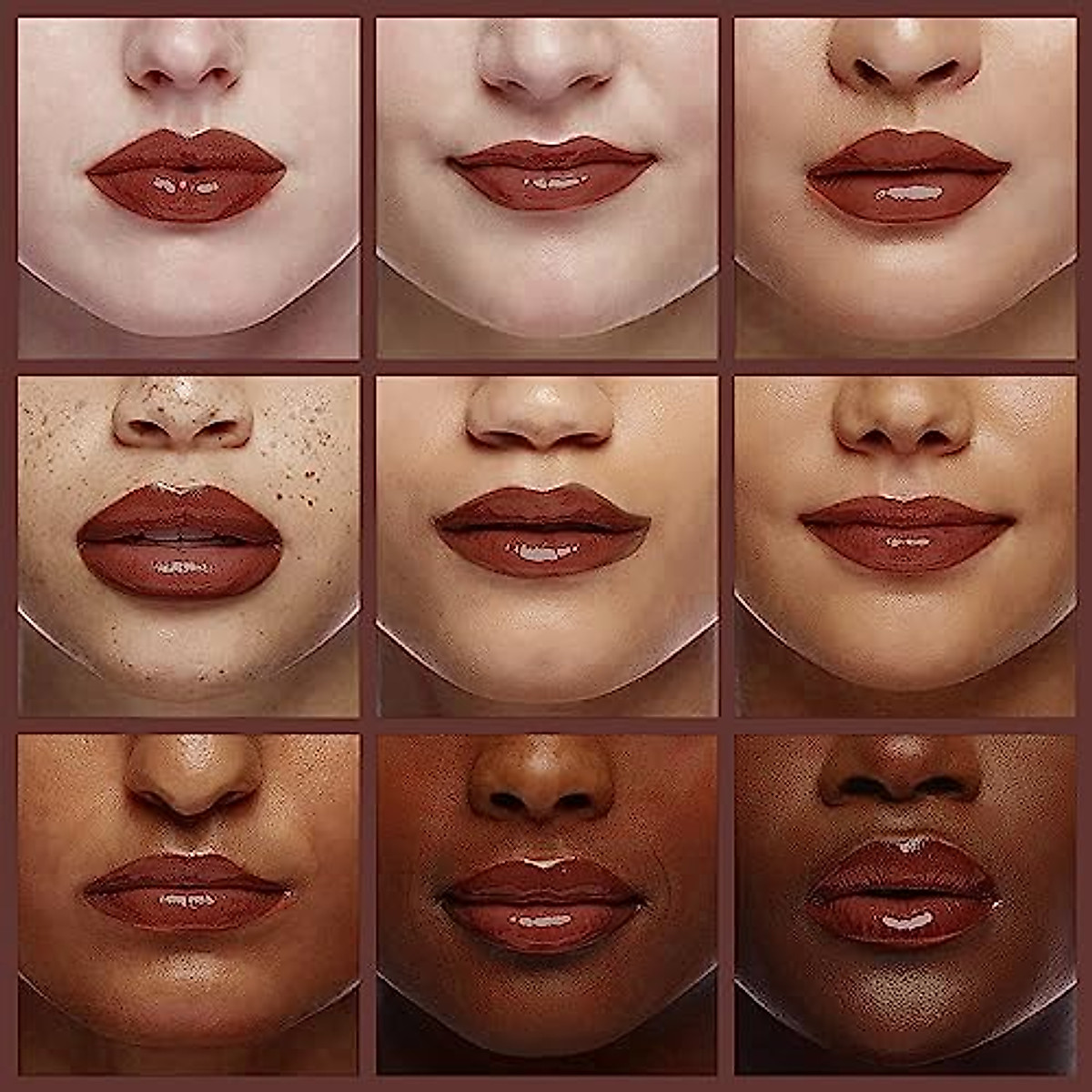 Sea-Maid Lip Oil, Hydrating Lip Gloss Tinted Lip Balm Transparent Lip Care, Big Brush Head Glitter Shine, Long Lasting Nourishing Non-sticky Fresh Texture, Chocolate Brown