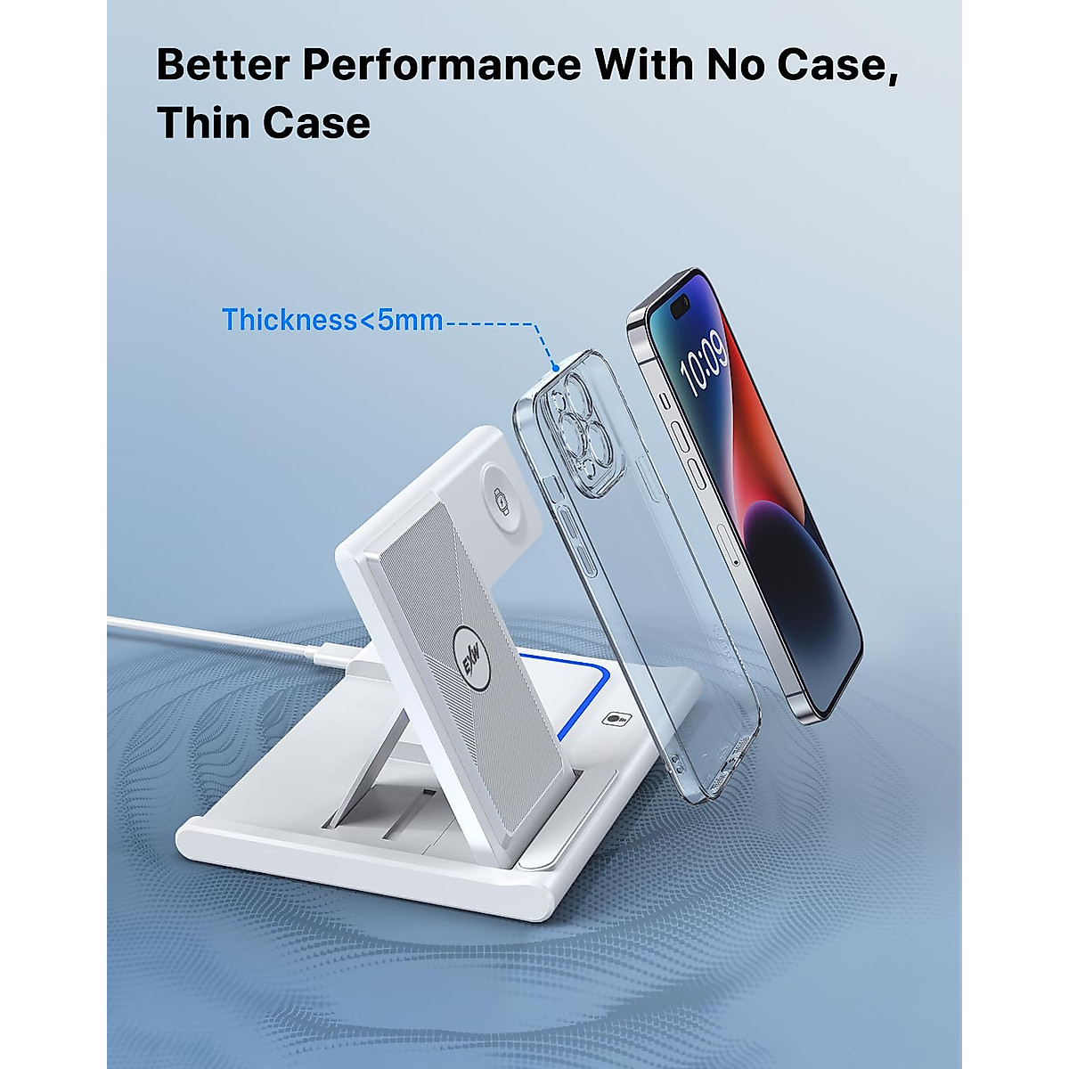 Wireless Charger, 3 in 1 Wireless Charging Station for Multiple Devices,Wireless Charging Stand for iPhone15 14 13 12 11 Series, AirPods Pro 3 2 & Apple Watch [UL-Listed] (White)