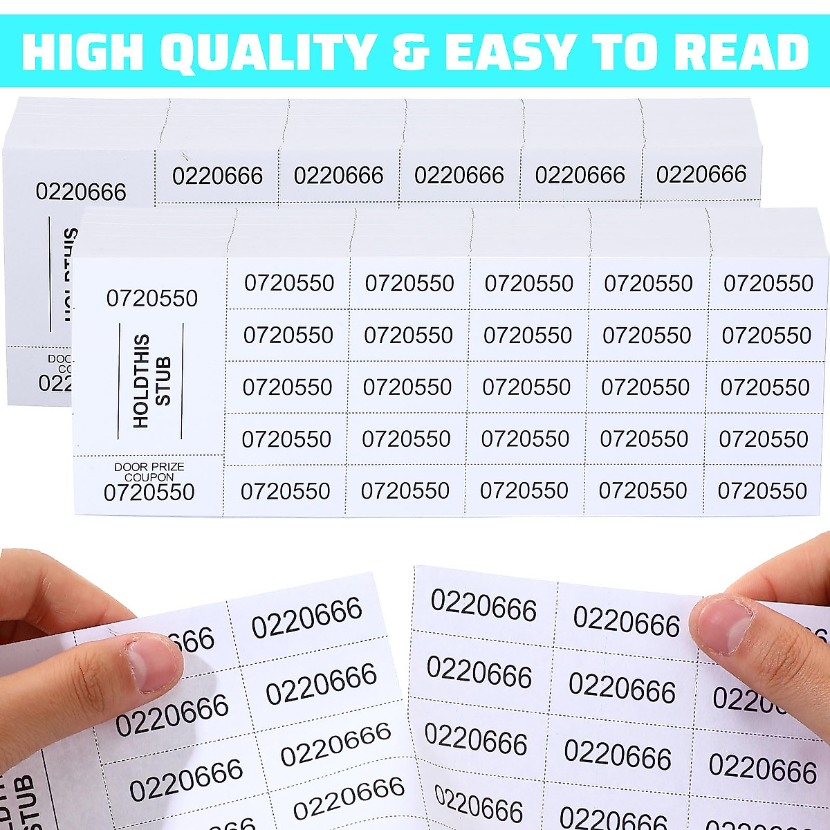 Kosiz 2000 Sheets Raffle Ticket 25 Bid Chinese Auction Tickets Tricky Tray Basket Raffle Sheets for Fundraiser Events Carnival Class School Entry Door Prize(White)
