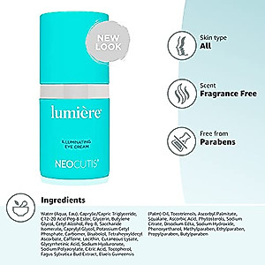 NEOCUTIS Lumière Illuminating Eye Cream | 5 Month Supply | Under Eye cream for anti-aging | Minimizes under eye darkness & reduces puffiness | Boosts Collagen for brighter, younger-looking eyes,1 Count (Pack of 1)