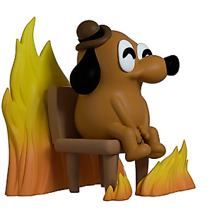 Youtooz This is Fine Dog, 3.7" Vinyl Figure of This is Fine Meme Dog Based on Funny Internet Meme This is Fine - Youtooz Meme Collection