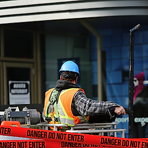 Danger Do Not Enter Tape 2 Pack 3 inch X 1000 feet • Sharp Red with a Bold Black Print for High Visibility • Tear Resistant Design