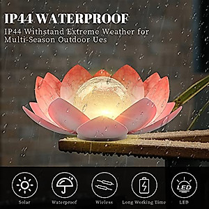 QZHP Solar Light Outdoor, Metal Glass Decorative Waterproof Garden Light LED Solar Flower Lights for Patio, Lawn,Walkway,Tabletop,Ground