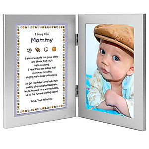 New Mom Gift from Son, Mommy Poem From Baby Boy for Birthday or Mother's Day, Add 4x6 Inch Photo to Double Frame