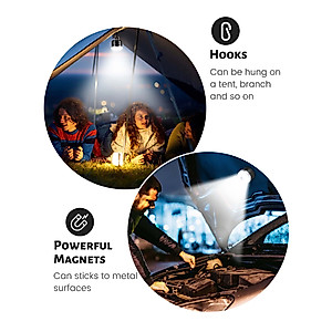 Wildley Camping Lantern, 600LM Camping Lights, 5 Light Modes Rechargeable Lantern Waterproof Mini Flashlight Emergency Lights for Home Power Failure, Camping Hanging, Car Camping (Black)