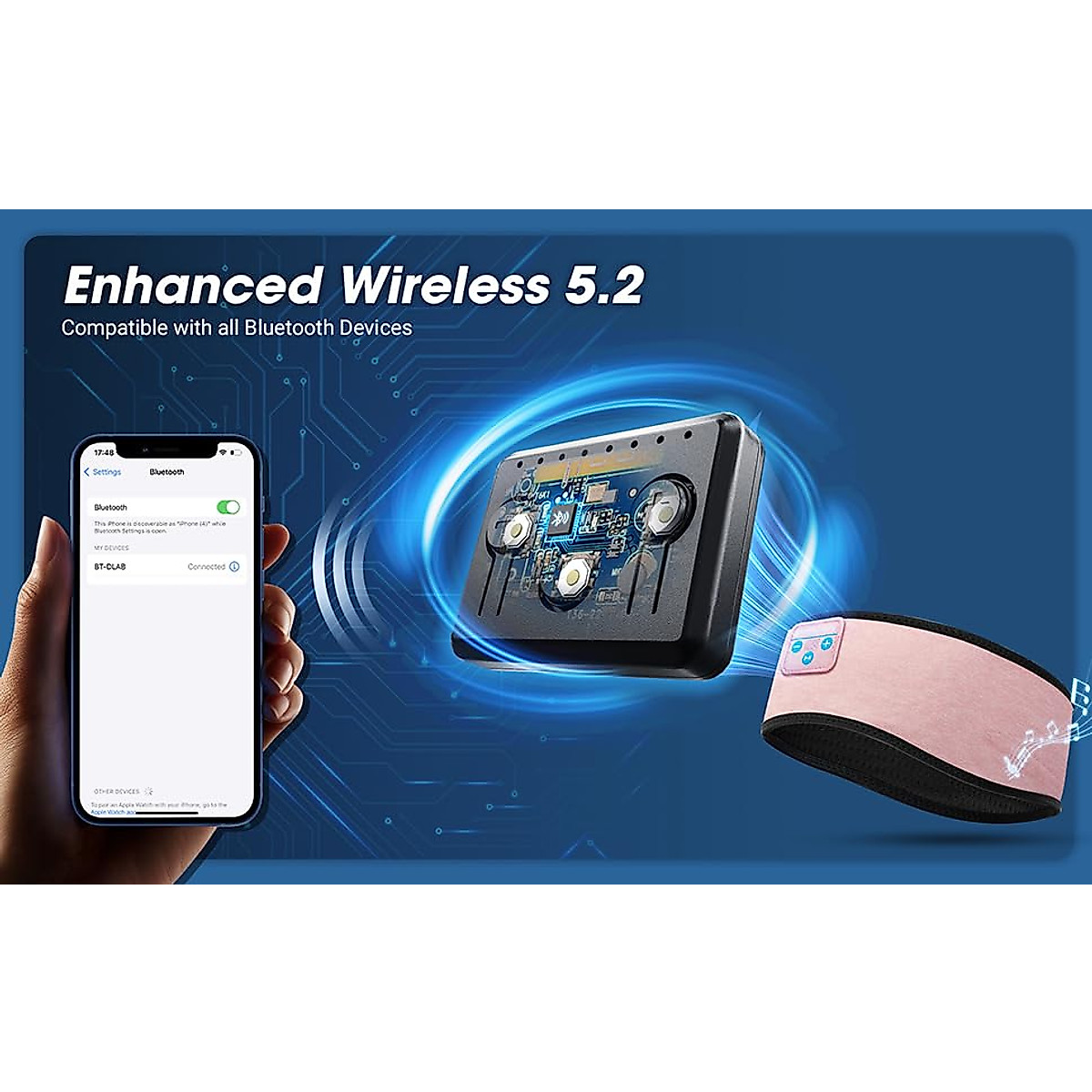 Sleepbeauty Sleep-Headphones-Wireless-Bluetooth-Headband - Comfy Sleeping Eye Mask Headphones Headset, Sport Headband Earbuds Electronics Tech Gadgets Christmas Birthday Gifts for Women Men Running