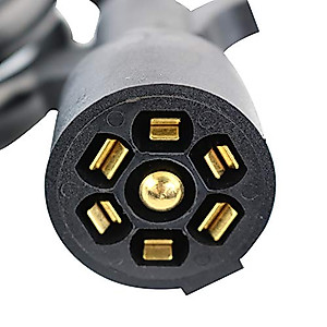 Leisure Cords 7-Way Trailer Extension Cord Wire 8 Ft - 7 Pin Connector Plug for RV Trailer, Caravan, 5th Wheel to Truck or Van - Heavy Duty & Weatherproof (8-Feet)