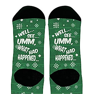 Santa Gifts I Can Explain Santa Claus Socks Merry Christmas Accessories 1-Pair Novelty Crew Socks