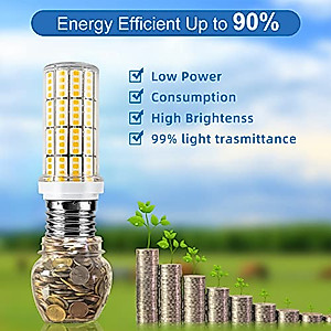 LED Light Bulb 2500lumen 200w Equivalent Super Bright 3000K Warm Daylight White 20W LED Bulbs Waterproof E26/E27 Medium Base for Outdoor Indoor Home Garage Backyard LED Corn Light Bulb Pack of 4