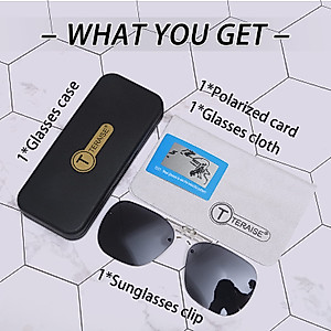 TERAISE Clip On Sunglasses Flip up HD Polarized Unisex for Outdoor/Driving UV400