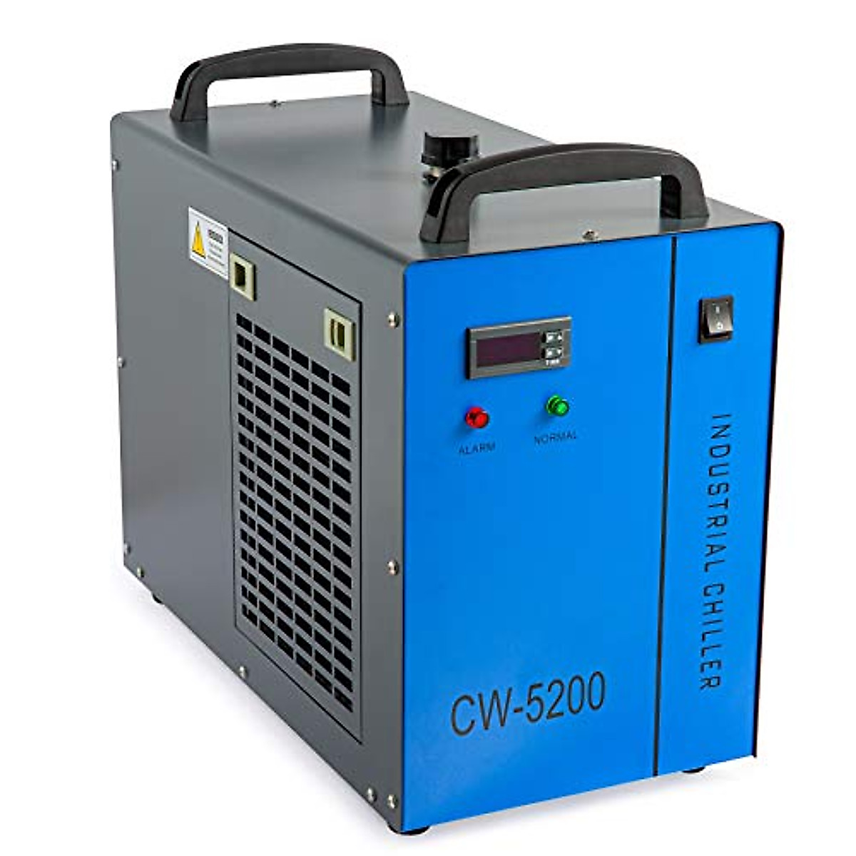 OMTech 6L Industrial Water Chiller 0.9hp 2.6gpm Water Cooling System CW-5200 Water Cooler for 60W 70W 80W 90W 100W 120W 130W 150W CO2 Laser Engraving & Cutting Machines, Cools 5200 BTU/Hour