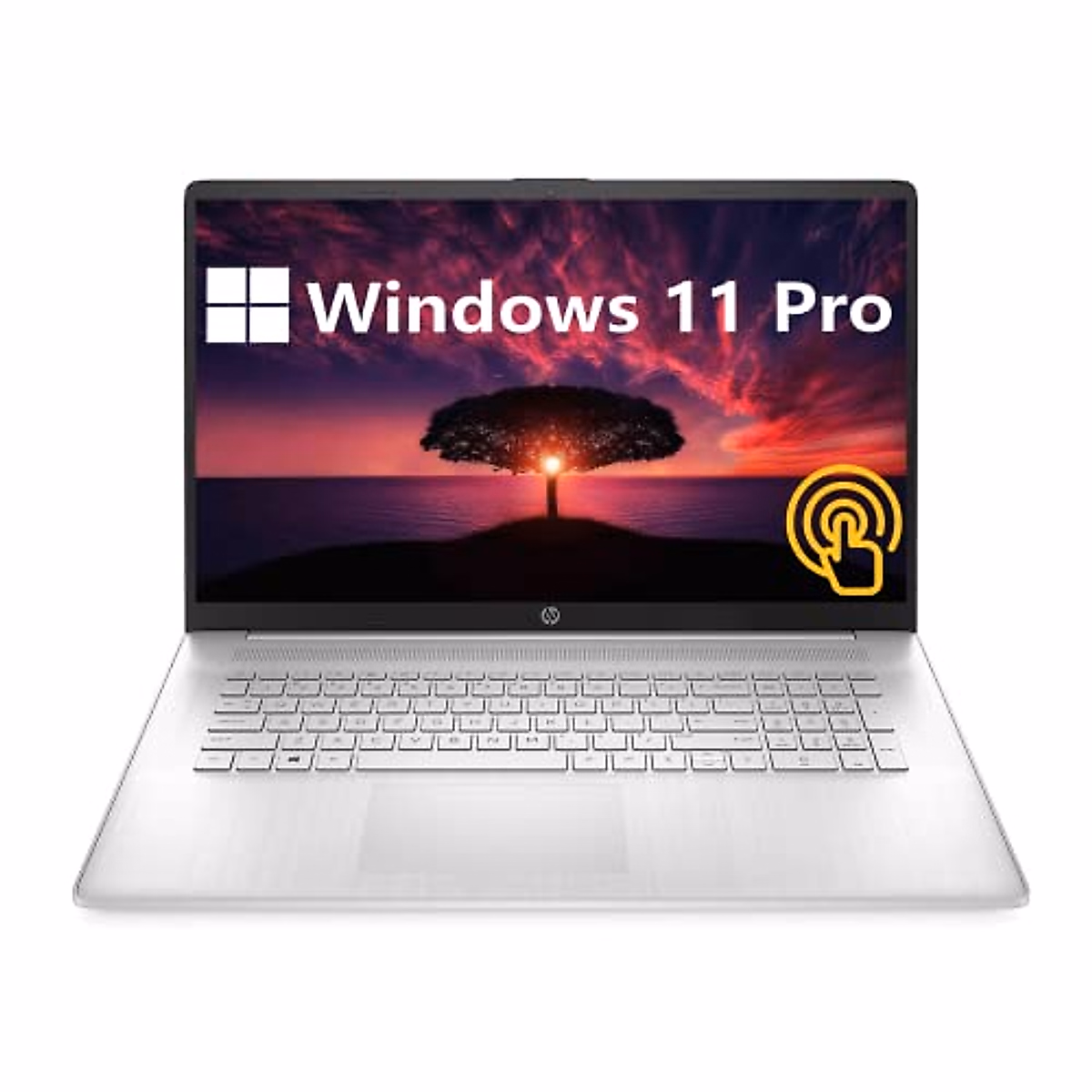 HP 17.3" HD Touchscreen Business Laptop, AMD Ryzen 5-5500U, Windows 11 Pro, 16GB RAM, 512GB SSD+1TB HDD, Numeric Keypad, HDMI, Wi-Fi, Bluetooth, Webcam, 32GB Durlyfish USB Card