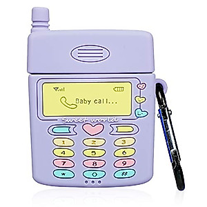 Oqplog for Airpod 2/1 for AirPods Case 3D Cute Fun Cartoon Fashion Funny Character Air Pods 2&1 Cover Design for Men Girls Teen Boys Unique Kawaii Trendy Stylish Soft Silicone Cases – Purple Phone