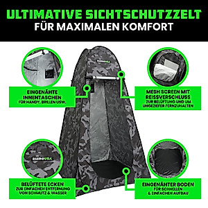 Rhino USA Portable Pop Up Privacy Changing Tent - Ultimate Outdoor Camping Shower, Camp Toilet, Rain Shelter for Beach and Camping - Lightweight and Sturdy, Instant Setup While On-The-Go