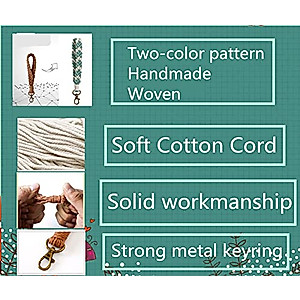 Sither Boho Macrame Keychain for Women Handmade Keychain Bracelet Keyring Wristlet Macrame Keychain Holder for Gift(green)