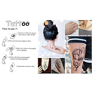 Black Letter Number 0-9 Temporary Tattoos Waterproof Transfer Tattoo Sticker Quote Realistic For Men Women Design Decorations Sexy Body Fake