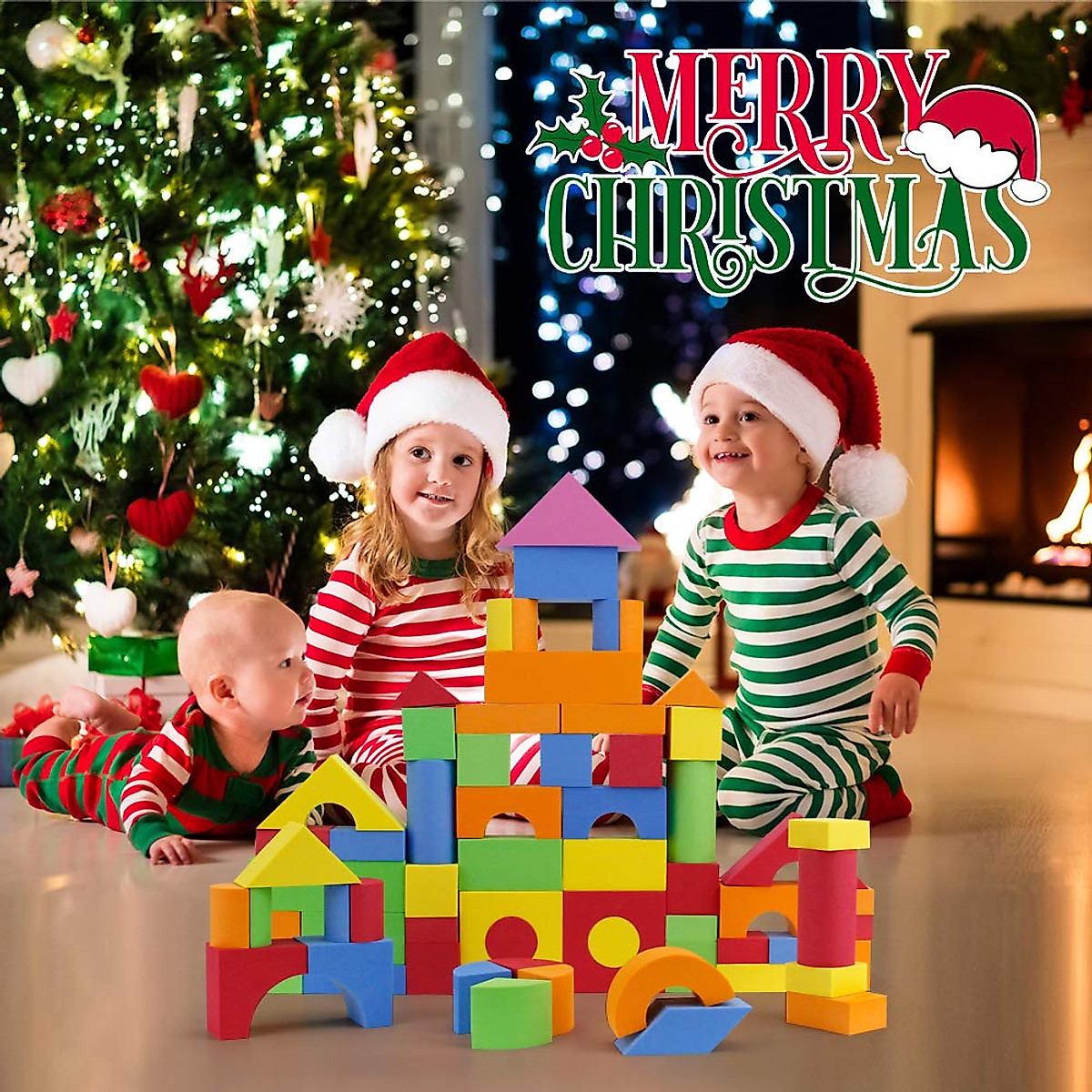 Mini Tudou 137 PCS Foam Blocks for Toddlers, Soft Stacking Building Block Toys Set for Kids, Boys and Girls