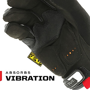 Mechanix Wear: M-Pact Work Gloves with Secure Fit, Work Gloves with Impact Protection and Vibration Absorption, Safety Gloves for Men (Black/Grey, Medium)