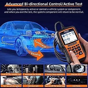 FOXWELL NT510 Elite fit for Ford Lincoln Mercury Diagnostic Tool, Bidirectional OBD2 Scanner, Full Systems Battery Registration All Reset BMS ABS SRS Airbag EPB TPMS DPF Regen, Car Code Reader