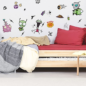 RoomMates RMK5245SCS Invader Zim Peel and Stick Wall Decals, Green, red, Yellow, Black