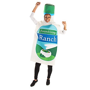 Single Condiment Food Costume | Slip On Halloween Costume for Women and Men| One Size Fits All | Ranch Bottle