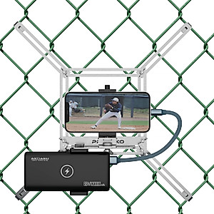 Cell Phone Fence Mount Camera Fence Mount for iPhone, Phones, GoPro, Chain Link Fence Mount for Recording Baseball/Softball/Tennis(Mini Plus)