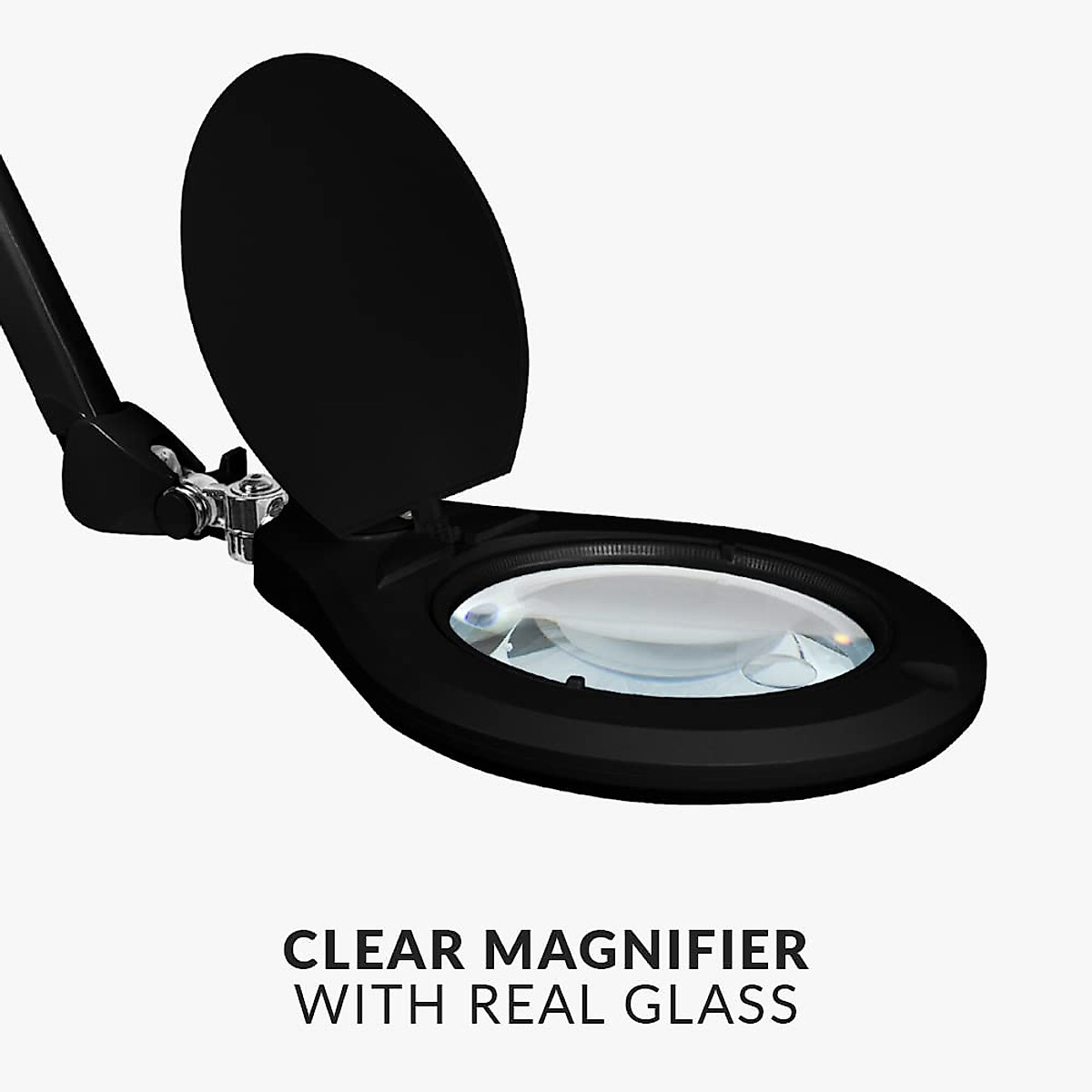 Neatfi Elite XL HD Bifocals Super LED Magnifying Lamp with Clamp, Glass Lens, 6500K, Glare-Free, Nonpolar Dimming (6 Inch Lens, Black)