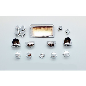 Replacement Full Buttons Custom Mod Kit Set for Sony PlayStation 4 PS4 Controller Chrome Silver