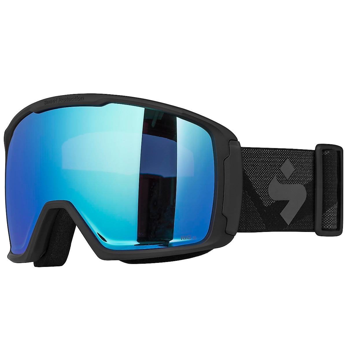 Sweet Protection Clockwork RIG Reflect Goggles - UV Protection, Anti-Fog, and Interchangeable Lens, RIG Aquamarine/Matte Crystal Black/Black Peaks, one Size