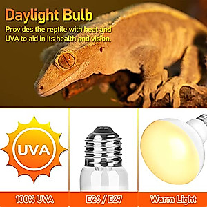 NEPTONION Reptile Heat Lamp 75W UV Heat Light Bulb, Basking Daylight Spot Bulb for Lizard, Tortoise, Bearded Dragon (E26,110V)