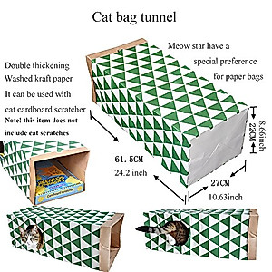 JZMYXA Cat Paper Bag Tunnel Toy Collapsible Tunnel for Rabbits, Kittens, Ferrets, Pet Paper House