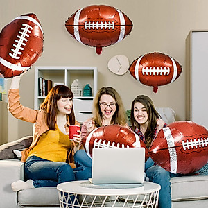 30 Pieces Large Football Foil Balloons for Football Party Decorations 27 Inches, 22 Inches Football Shaped Aluminum Foil Balloons Rugby Balloons for Sports Theme Birthday Party Favors