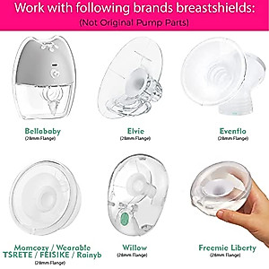 LOZAEVE 22mm Silicone Flange Inserts Compatible with for Spectra S1/S2, Medela, Bellababy, Elvie, Willow go, Momcozy S9 S10 S12, Freemie Breast Pump Insert Shields, Reduce 27-28mm Tunnel to 22mm, 2pcs