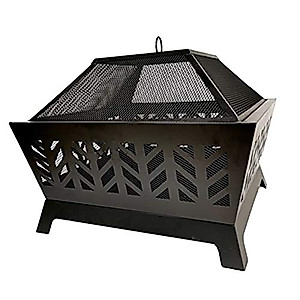 ZRSL Party Use Fire Pits, Stainless Steel Charcoal Grill, Fire Pits for Garden Chrome-Plated Iron Stove, Outdoor Fire Pits are Suitable for Garden Outdoor Gatherings. Seiko Build (Color : Black)