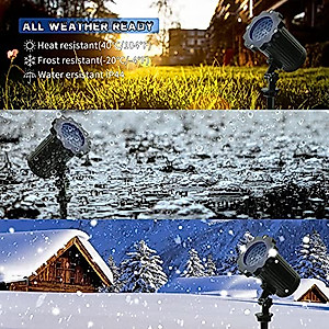 Snow Storm Projector Lights Outdoor Garden Stake Light LED Snowflake Lights Waterproof Landscape Remote Snowflakes for Indoor Gardens Homes Wedding Lawn Patio Holiday Party Decor