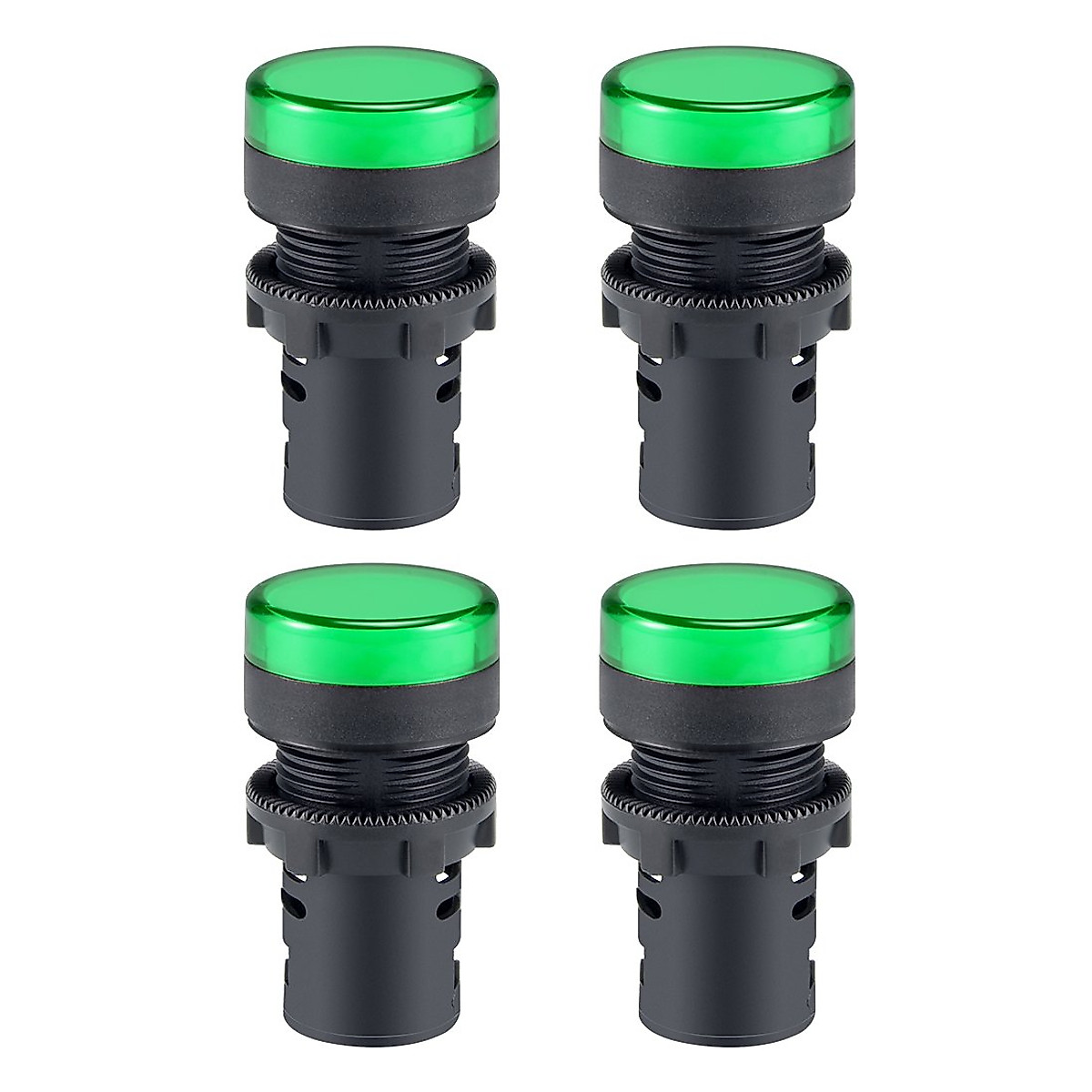 uxcell 4Pcs Green Indicator Light AC/DC 110V, 22mm Panel Mount, for Electrical Control Panel, HVAC, DIY Projects