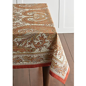 Maison d' Hermine Tablecloth 100% Cotton 60"x120" Washable Rectangle Table Cover Decorative Tablecloths, Dining & Camping, Kashmir Paisley - Thanksgiving/Christmas
